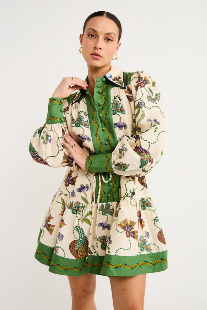 Mauricette Balloon Sleeve Animal Mini Dress – FashionSierra