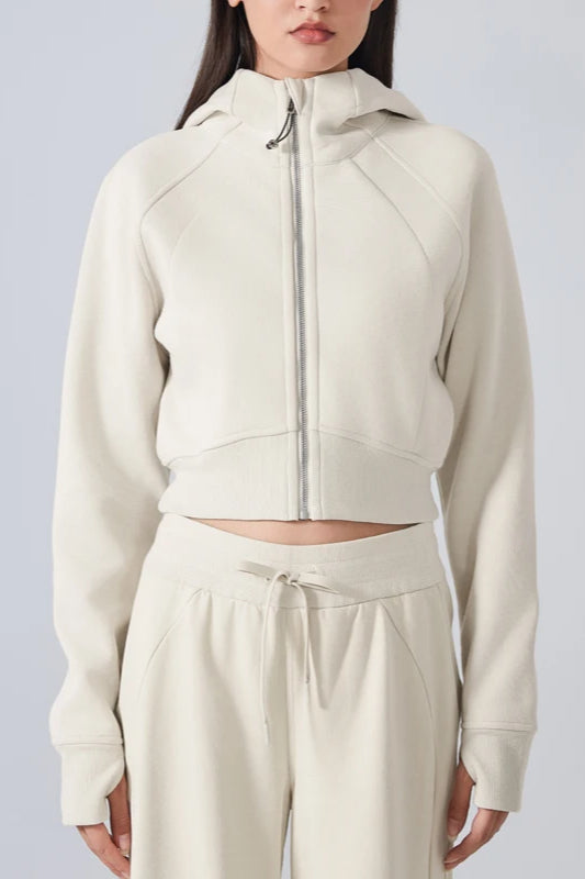 Cropped Fleece Workout Jacket – FashionSierra