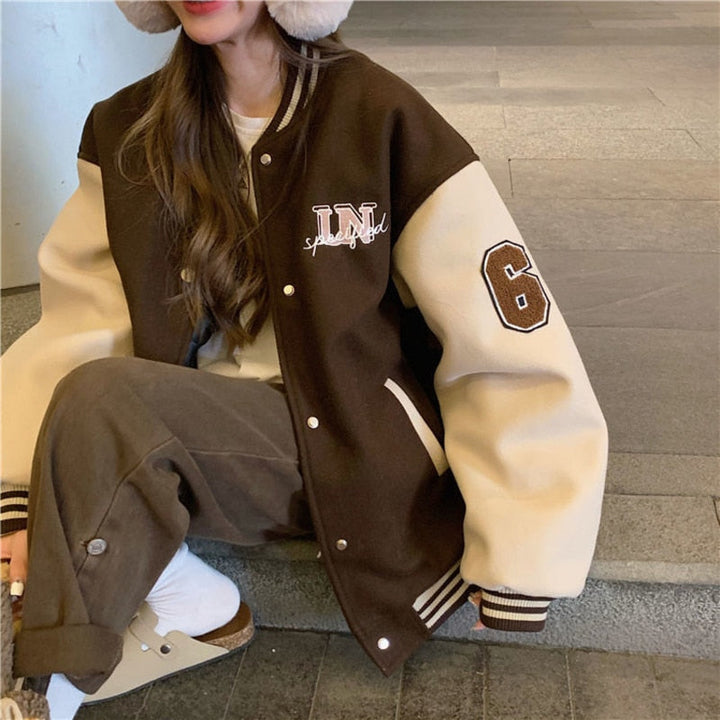 FashionSierra - Hiphop Varsity Bomber Cyber Y2k Jacket